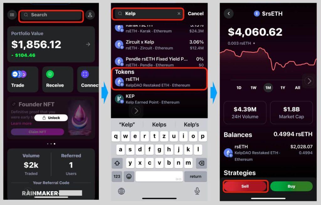 RainmakerからrsETHをETHに替えてメタマスクに送金手順を解説 | シニアから親しむWeb3.0